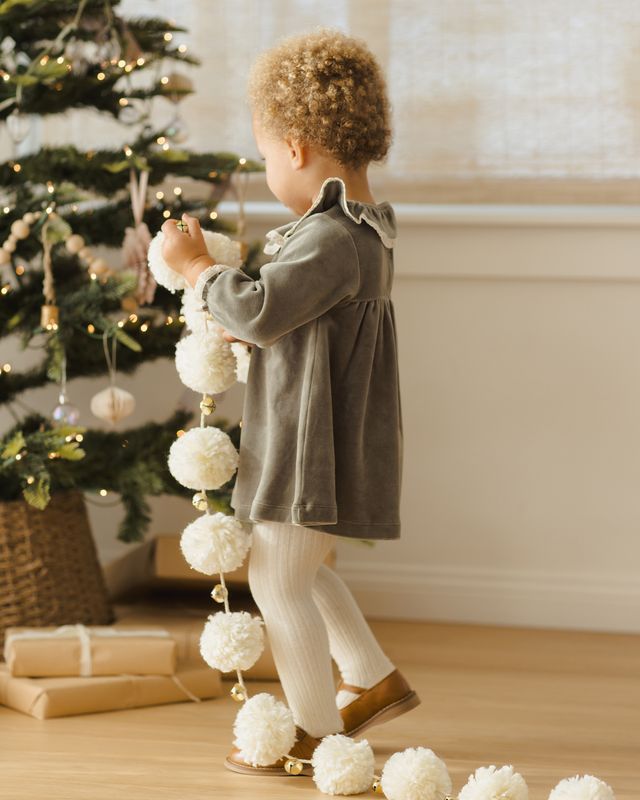Quincy Mae Velour Baby Dress || Forest – Lively Kids