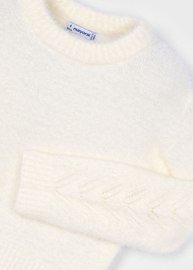 Mayoral Girls Fuzzy White Crew Sweater – Lively Kids