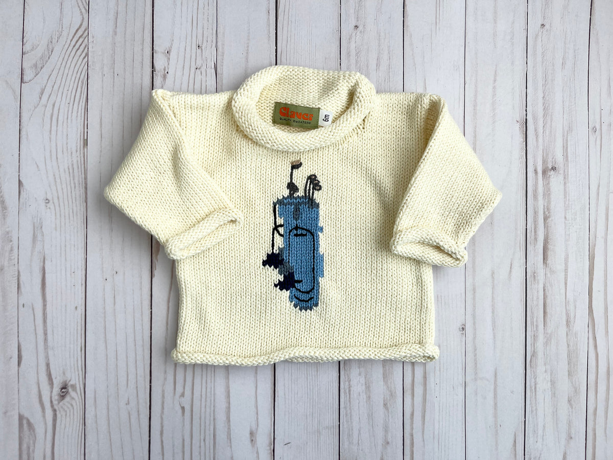 Golf Bag Ivory Knit Crew Sweater – Lively Kids