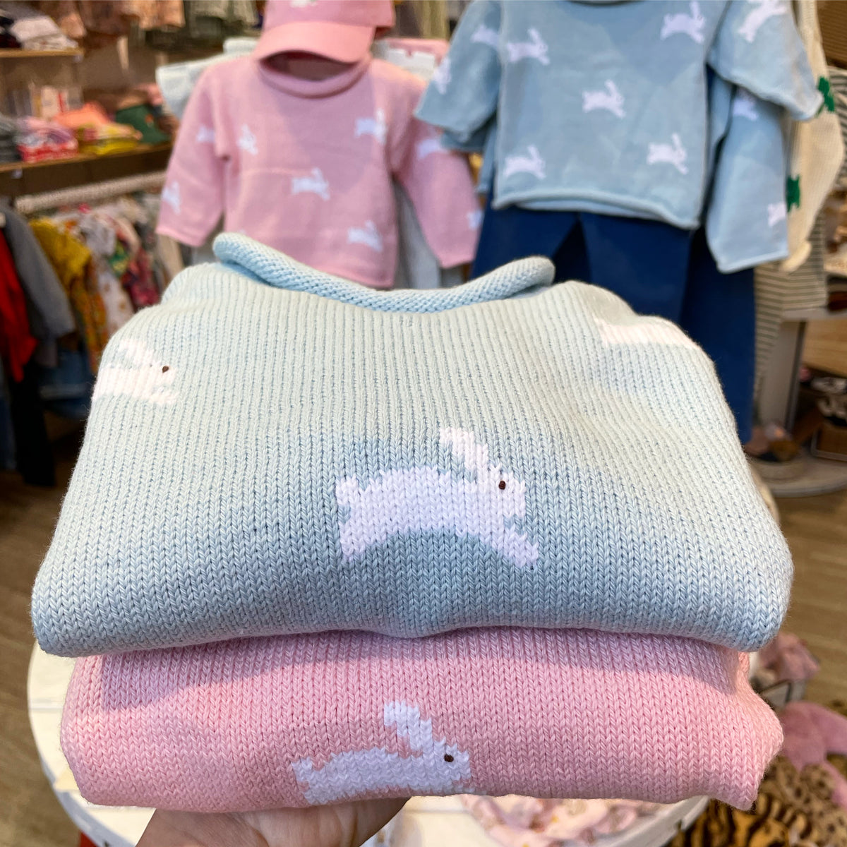 All Over Bunnies Pink Knit Sweater – Lively Kids